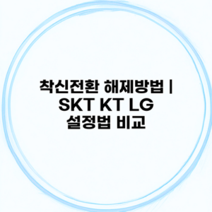 착신전환 해제방법 | SKT KT LG 설정법 비교